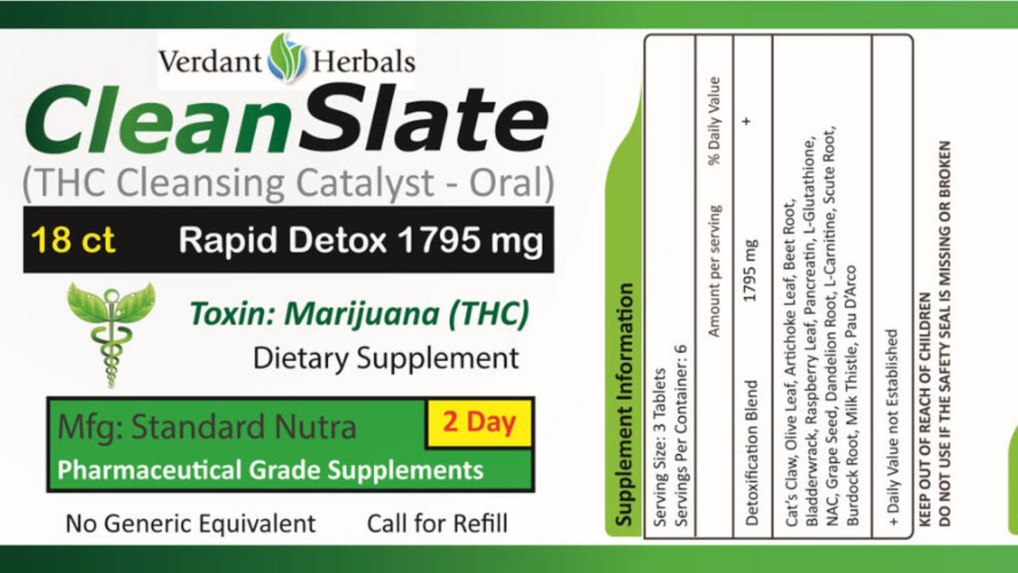 Verdant Herbals THC Detox Kit: Safe - Fast - Effective | Leafly